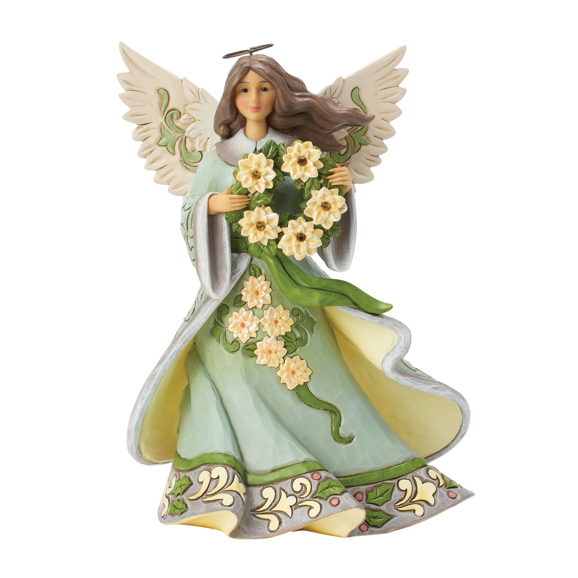 Opal & Moss Angel with Poinsettia Garland – Jim Shore Designs UK